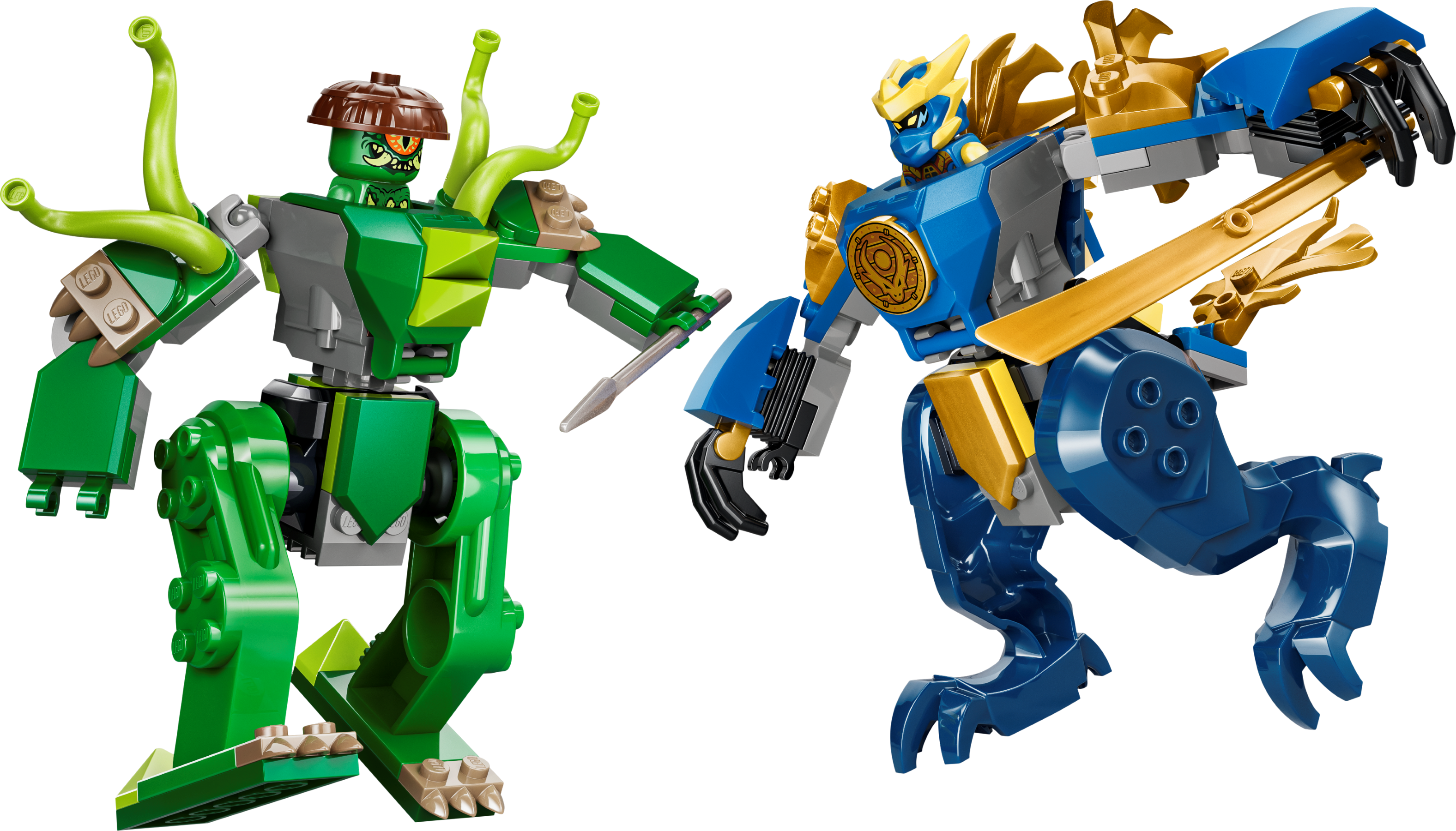 LEGO NINJAGO Jay’s Dragon Mech Fight Building Set with 2 Mechs ...