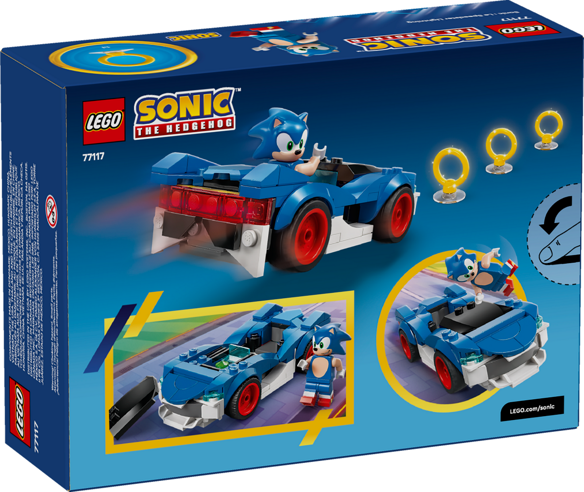 LEGO Sonic the Hedgehog Sonic Speedster Lightning 77117 Building Toy ...